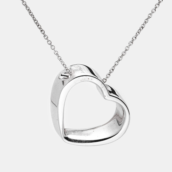 Tiffany & Co. | Jewelry | Tiffany Co Slanted Open Heart Silver Pendant ...